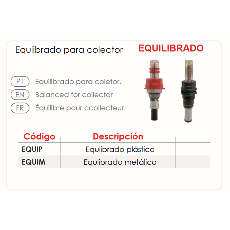 Equilibrado Metálico para Colector FERCO EQUIM - Sistema de Suelo Radiante