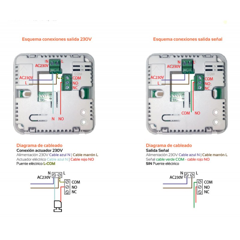 Cronotermostato Digital WiFi Frío+Calor FERCO GN2T - Control Inteligente